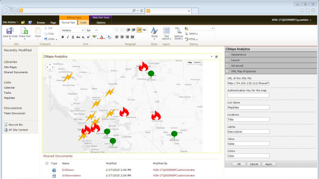 sharepoint2_screenshot | CMaps Analytics Connect
